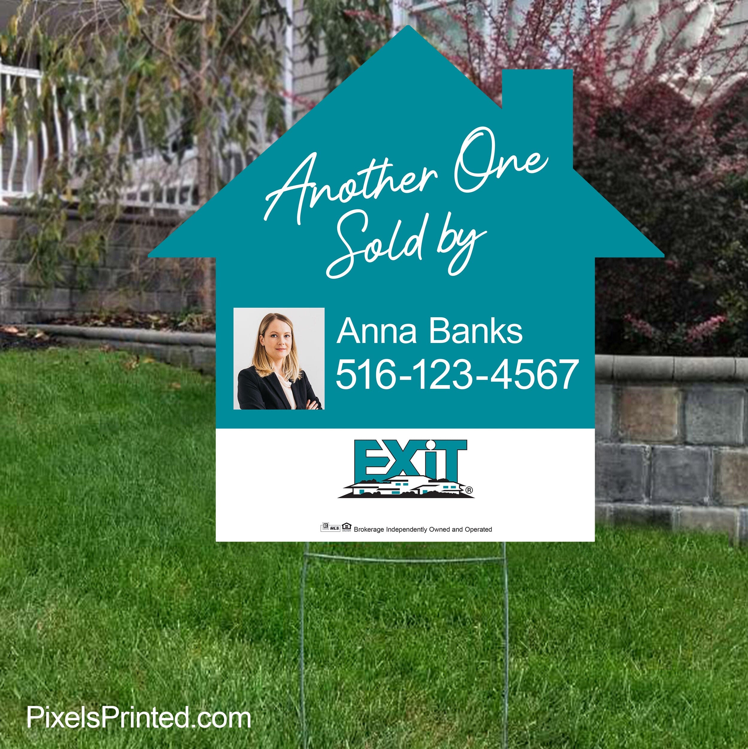 EXIT realty sold by house shaped yard sign – PixelsPrinted