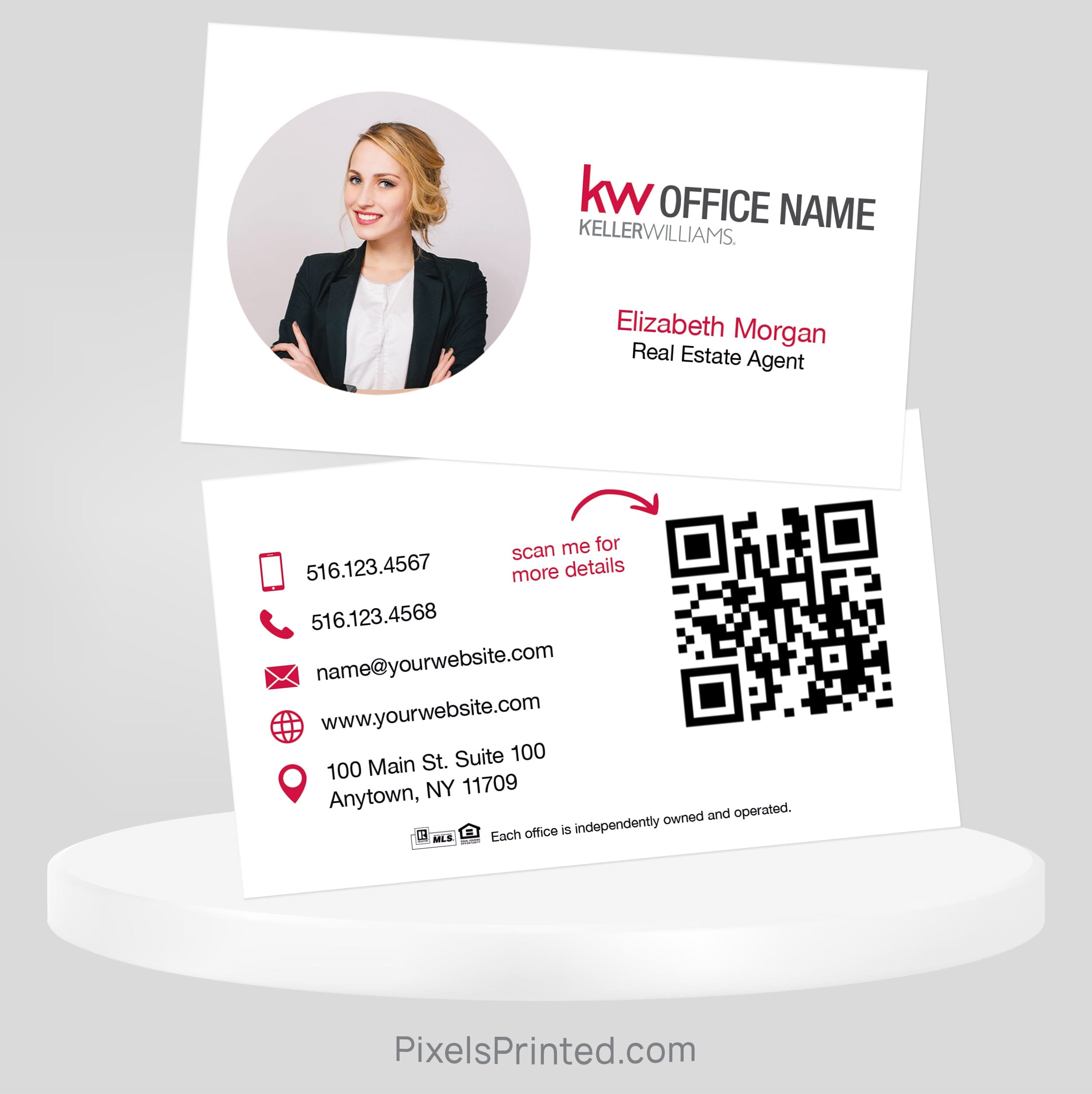 Keller Williams real estate business cards PixelsPrinted