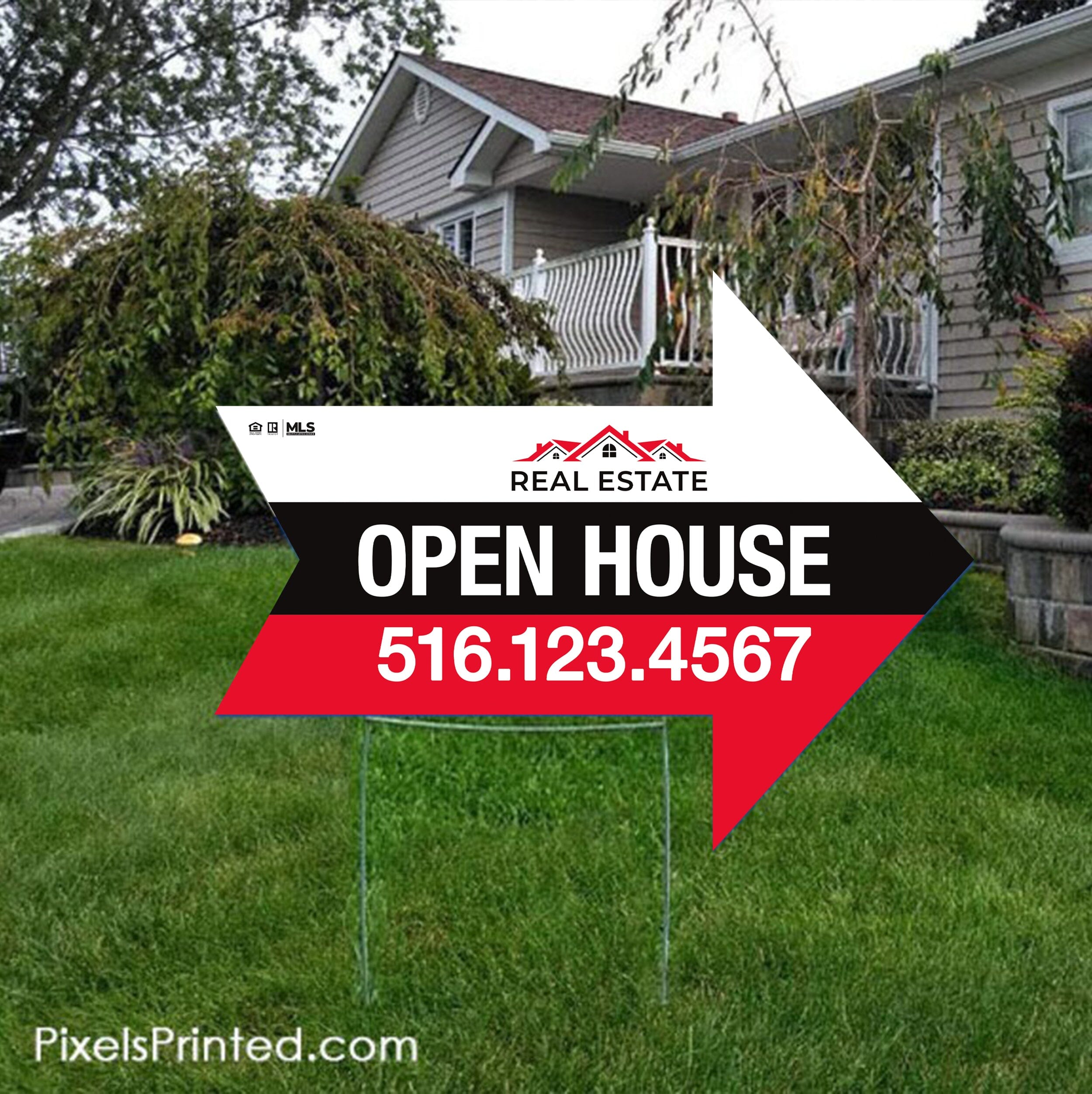 Independent real estate arrow shaped yard signs – PixelsPrinted